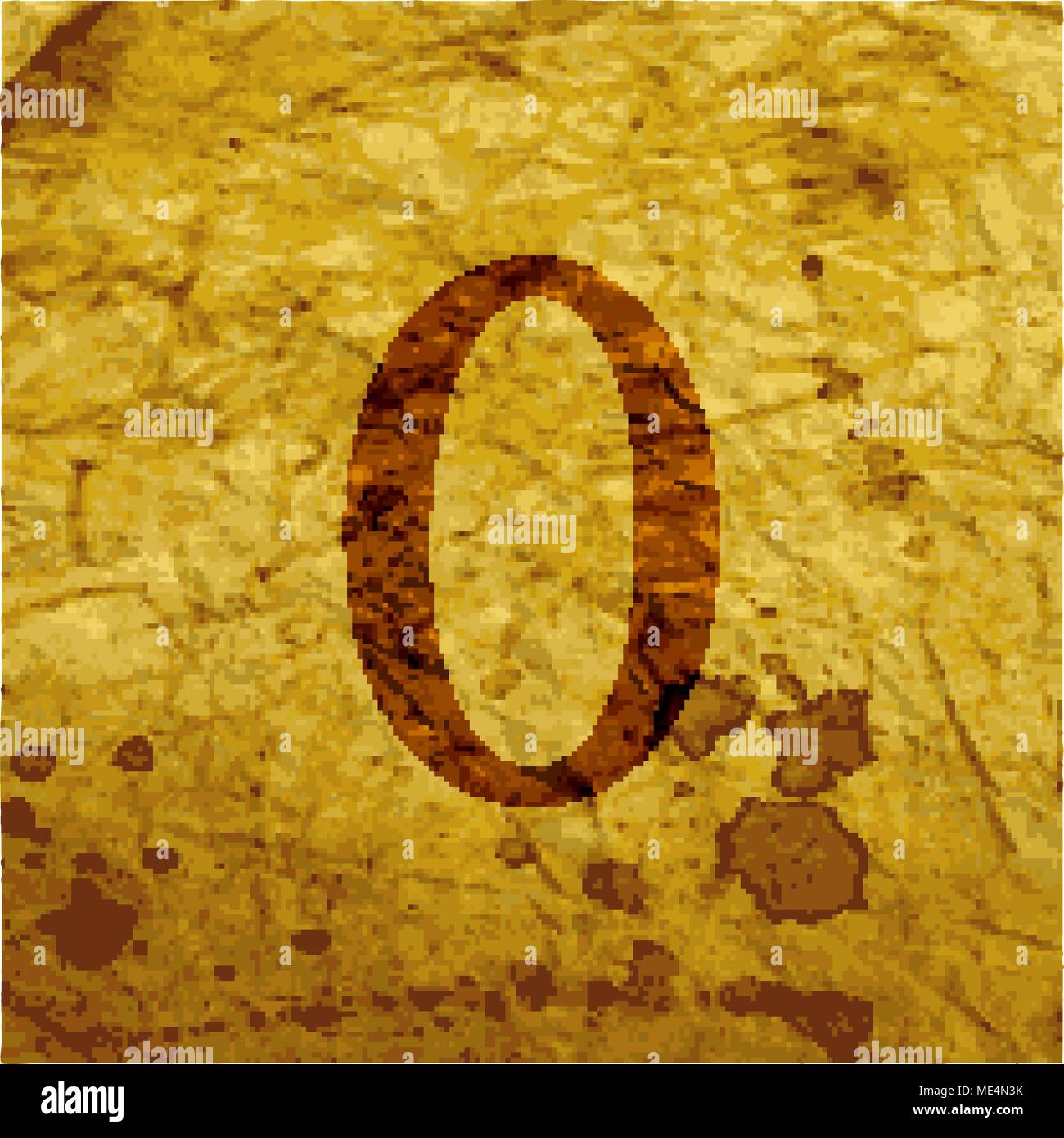 number zero icon symbol on paper background. Vector illustration Stock ...