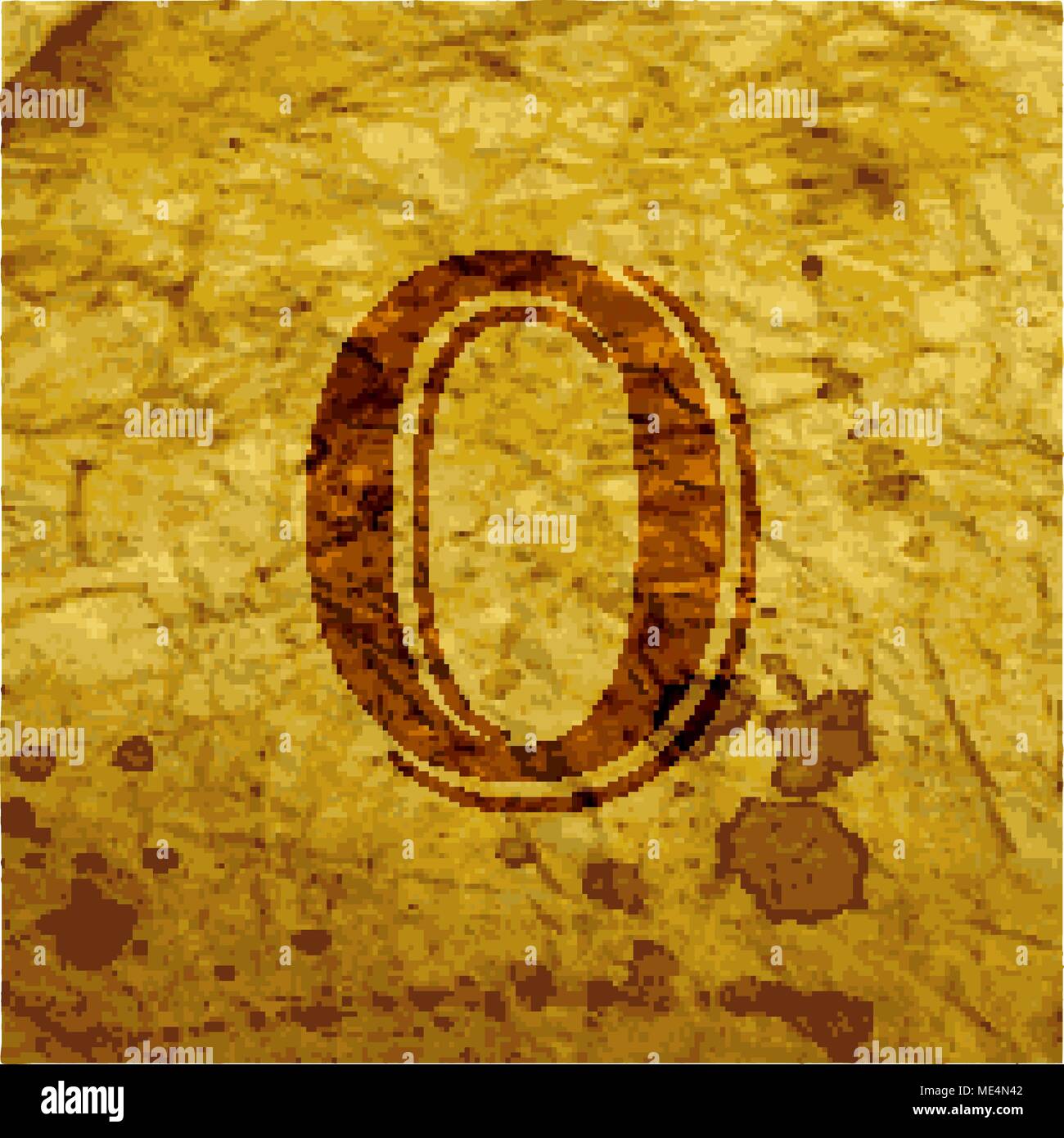 number zero icon symbol on paper background. Vector illustration Stock ...