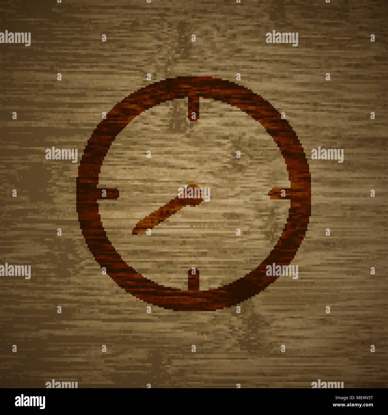 Timer icon symbol on a wooden background. Vector illustration Stock ...