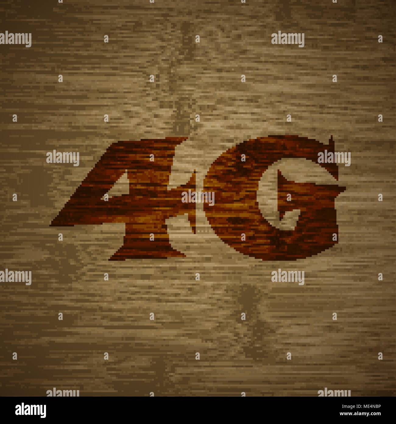 4G icon symbol on a wooden background. Vector illustration Stock Vector ...