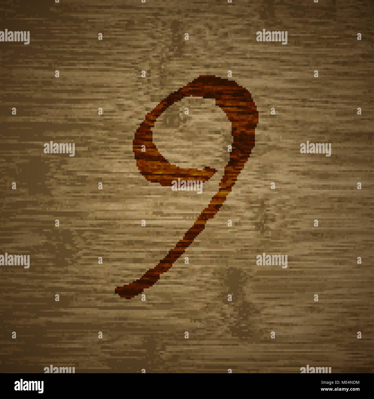 number Nine icon symbol on a wooden background. Vector illustration Stock Vector Image & Art - Alamy