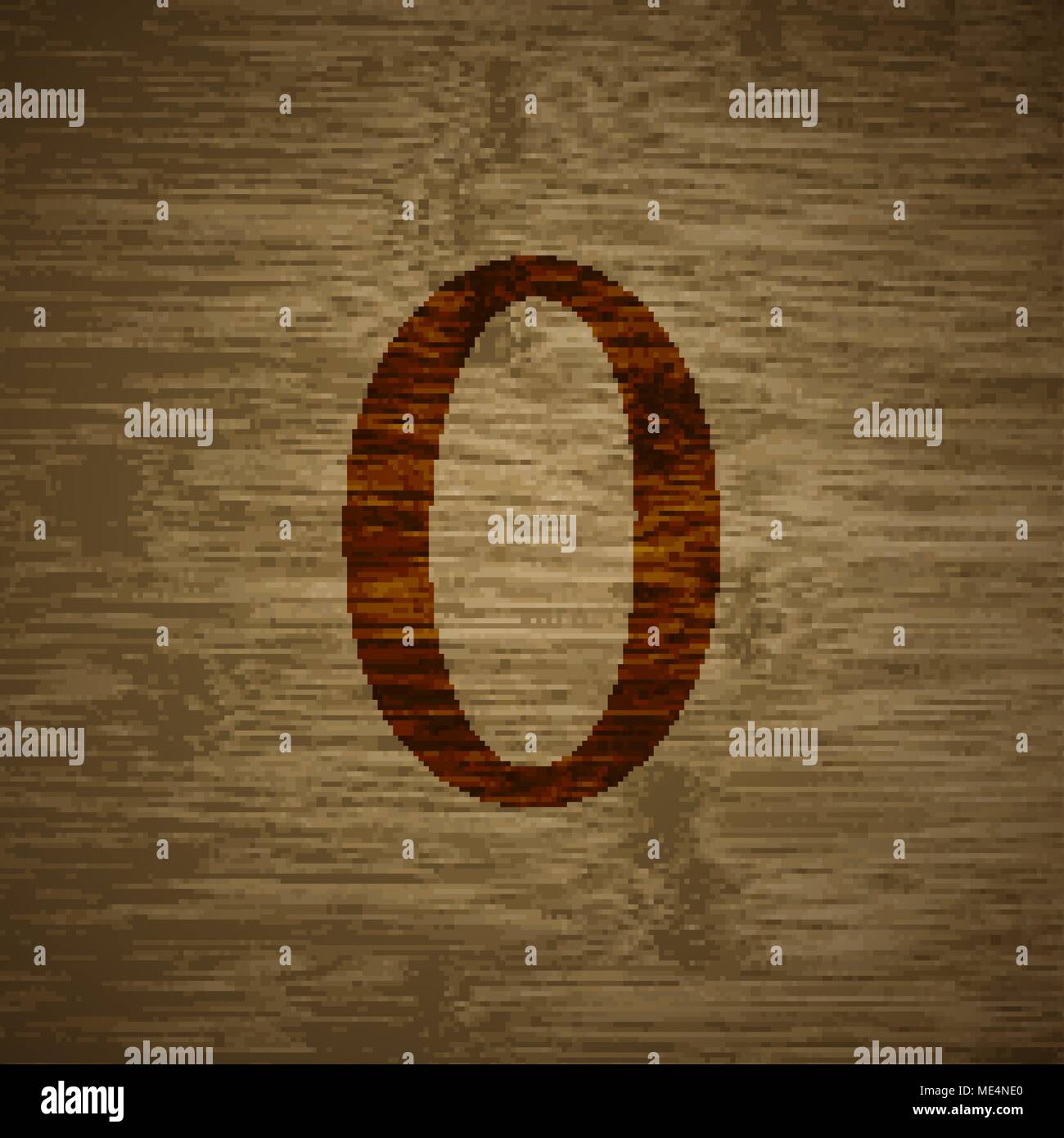 number zero icon symbol on a wooden background. Vector illustration ...
