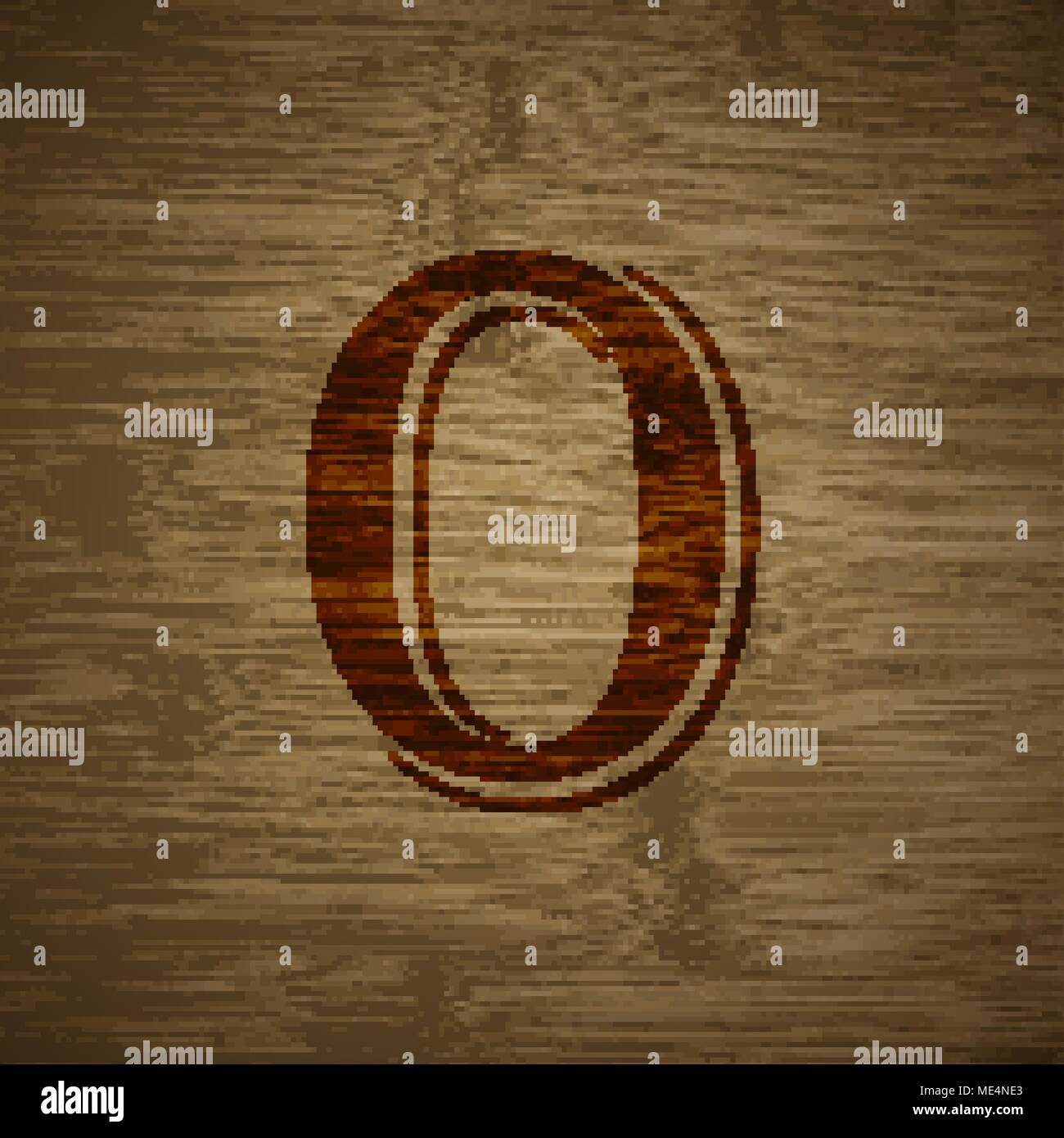 number zero icon symbol on a wooden background. Vector illustration ...
