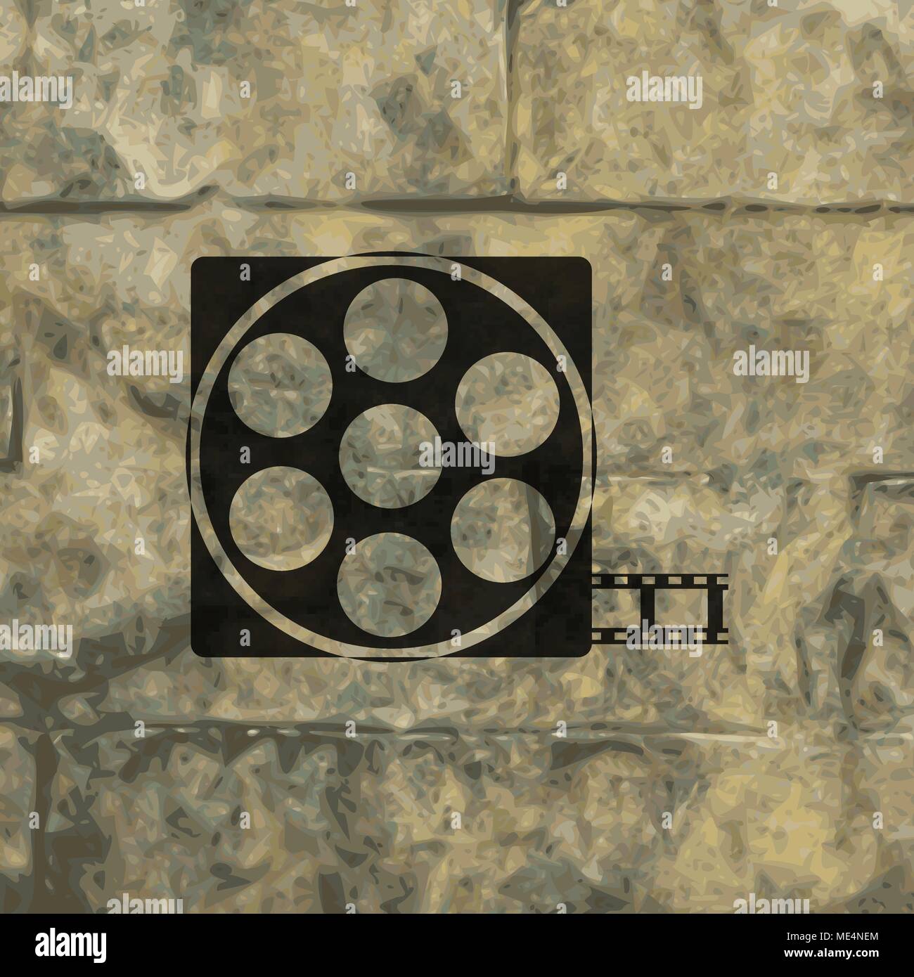 Video icon symbol on a stone wall. Vector illustration Stock Vector ...