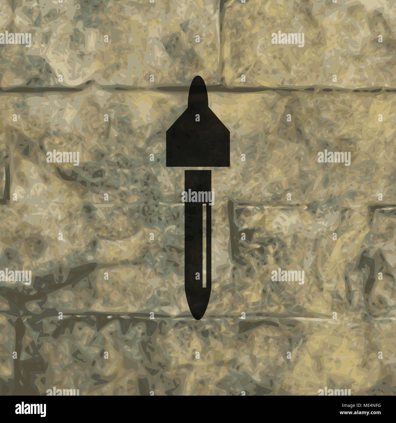 dropper icon symbol on a stone wall. Vector illustration Stock Vector ...