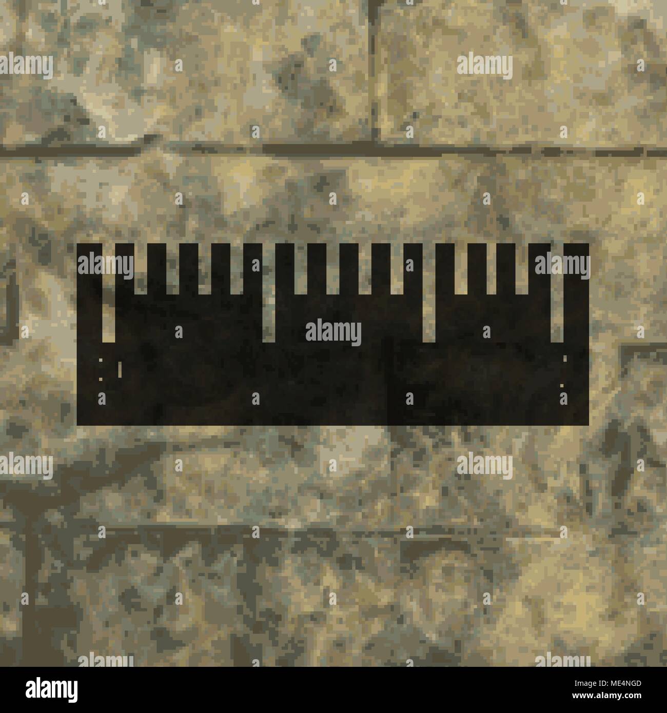 Ruler icon symbol on a stone wall. Vector illustration Stock Vector ...