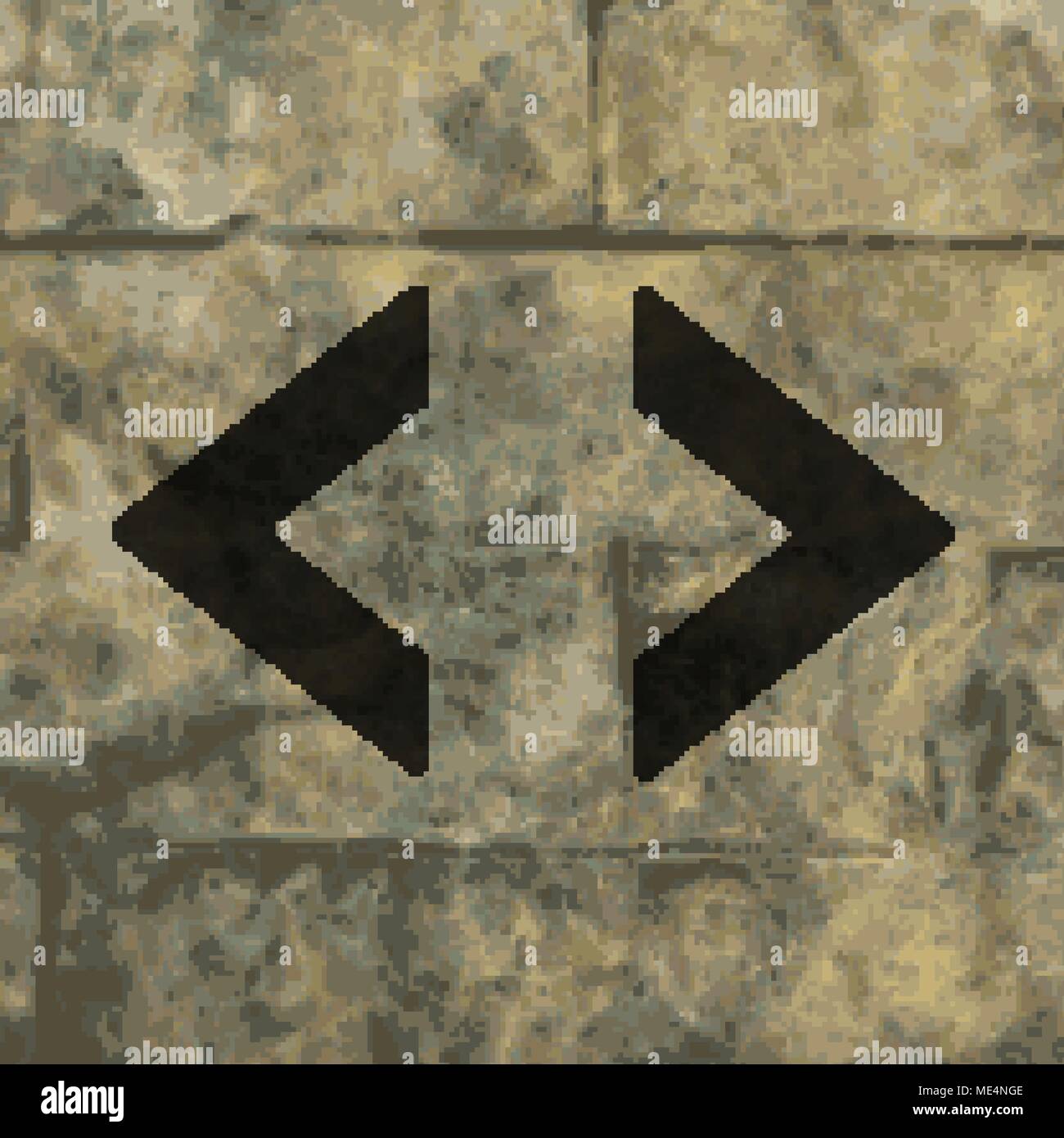 Code icon symbol on a stone wall. Vector illustration Stock Vector ...