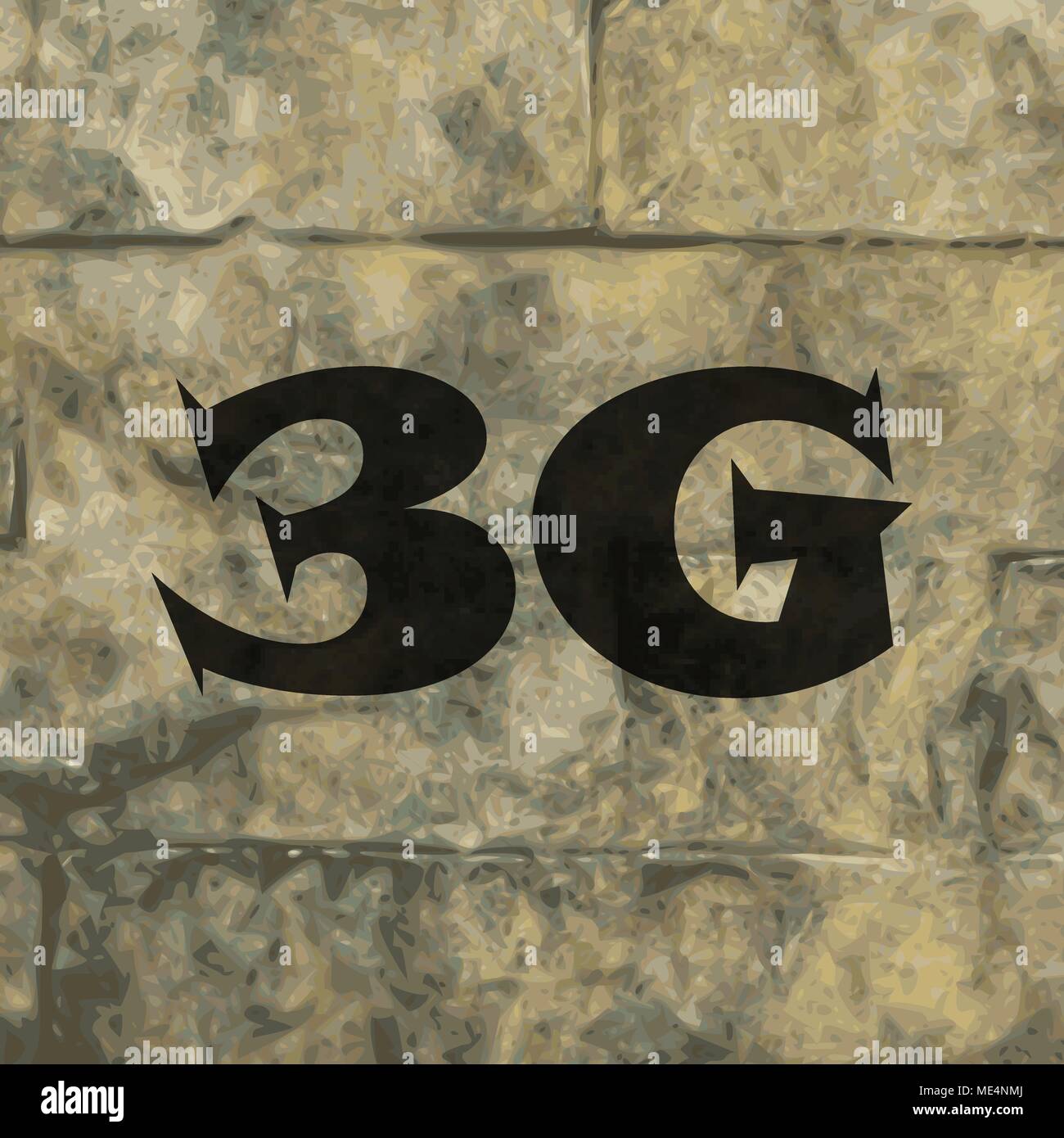 3G icon symbol on a stone wall. Vector illustration Stock Vector Image ...