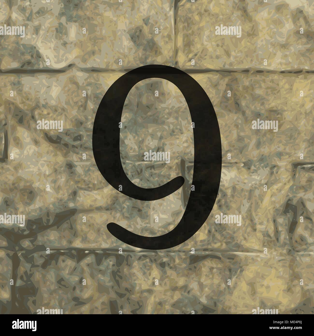 number Nine icon symbol on a stone wall. Vector illustration Stock Vector Image & Art - Alamy