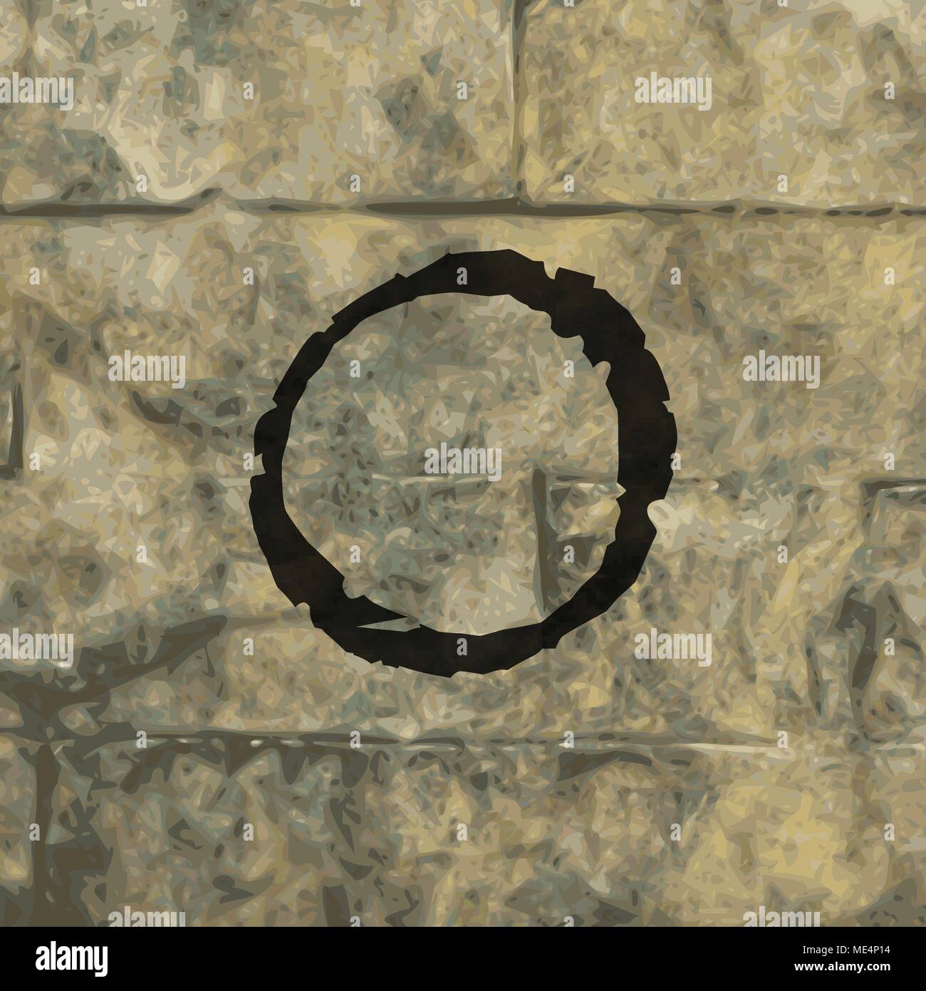 number zero icon symbol on a stone wall. Vector illustration Stock ...