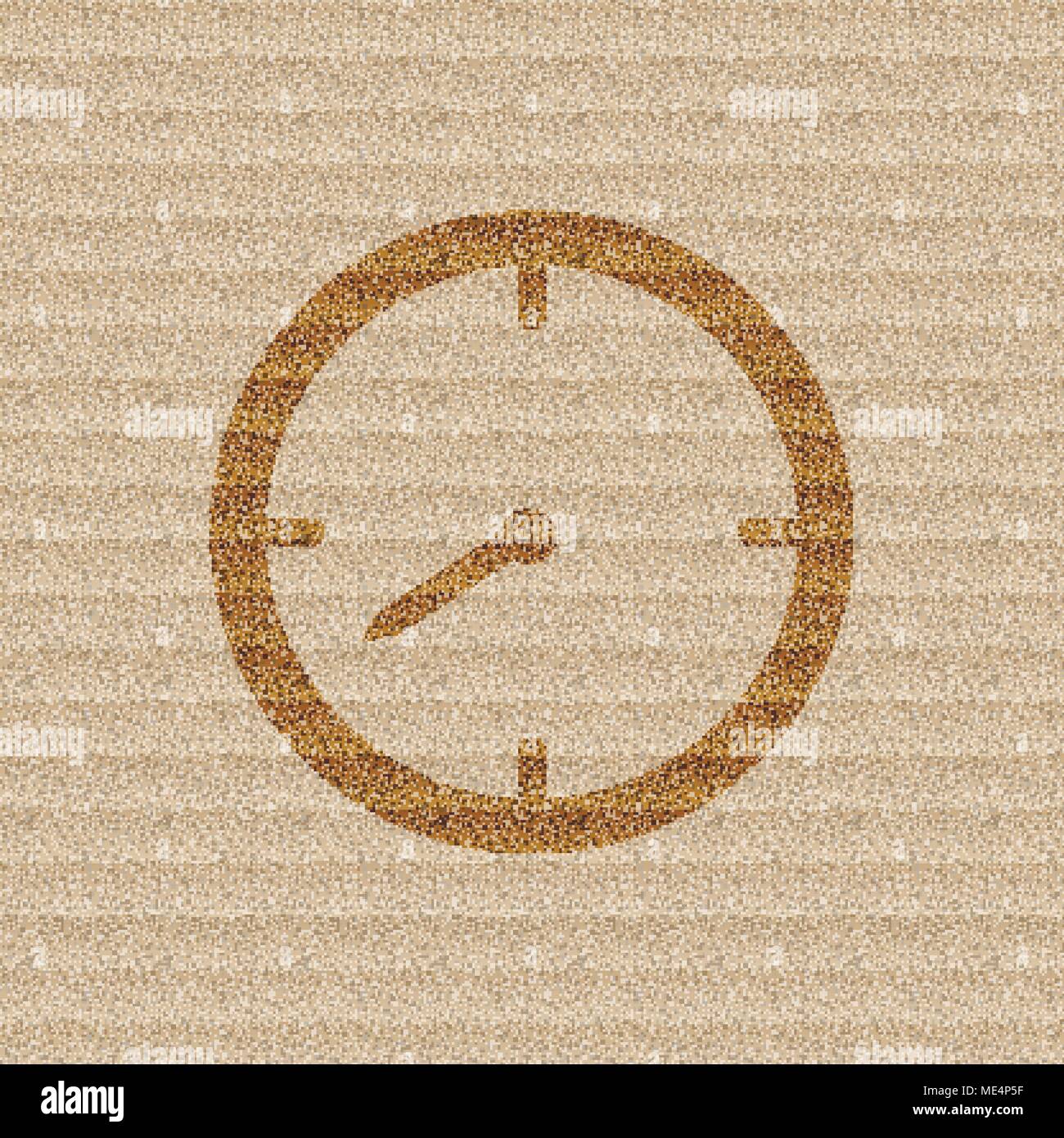 Timer icon symbol on cardboard background. Vector illustration Stock ...