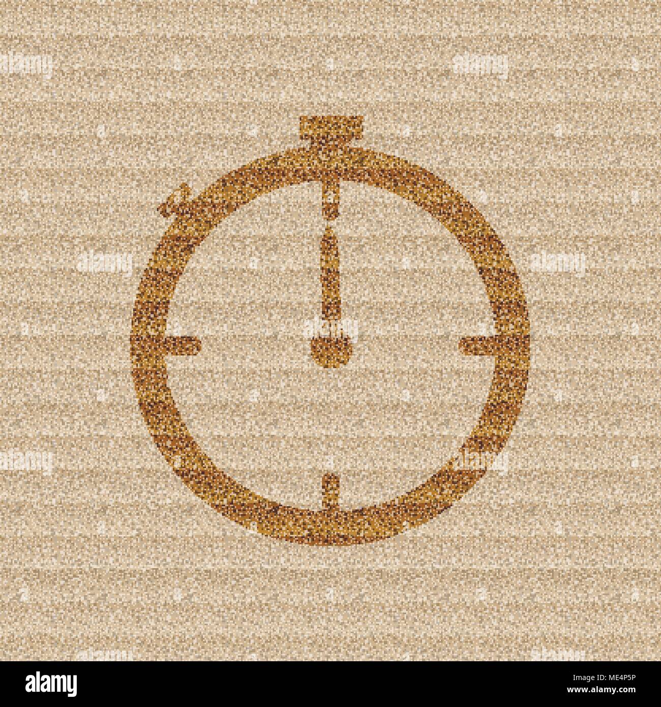 Timer icon symbol on cardboard background. Vector illustration Stock ...