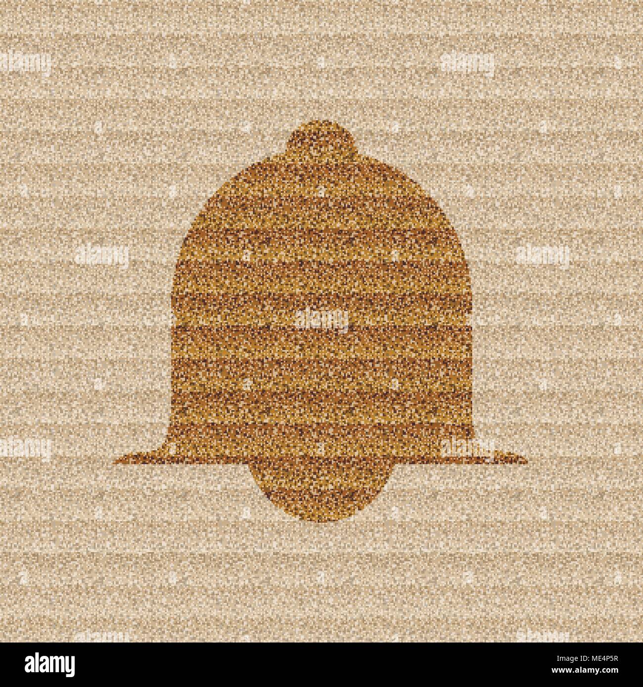 Alarm bell icon symbol on cardboard background. Vector illustration ...