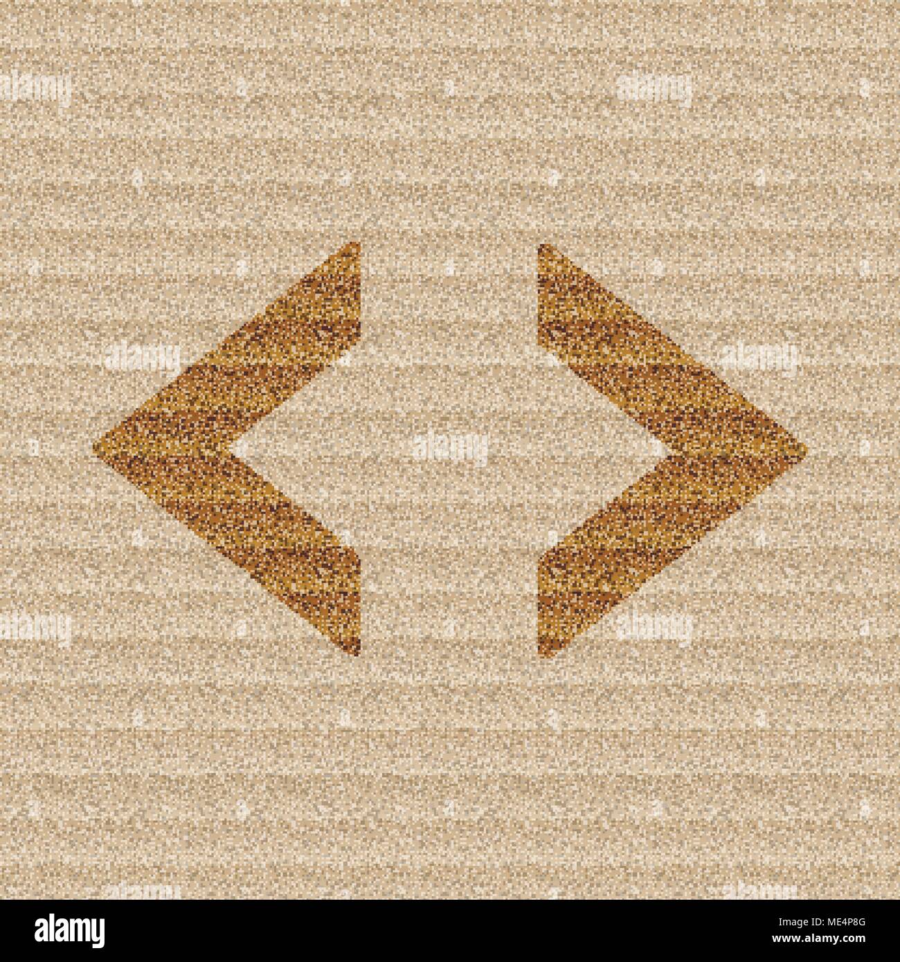 Code icon symbol on cardboard background. Vector illustration Stock ...