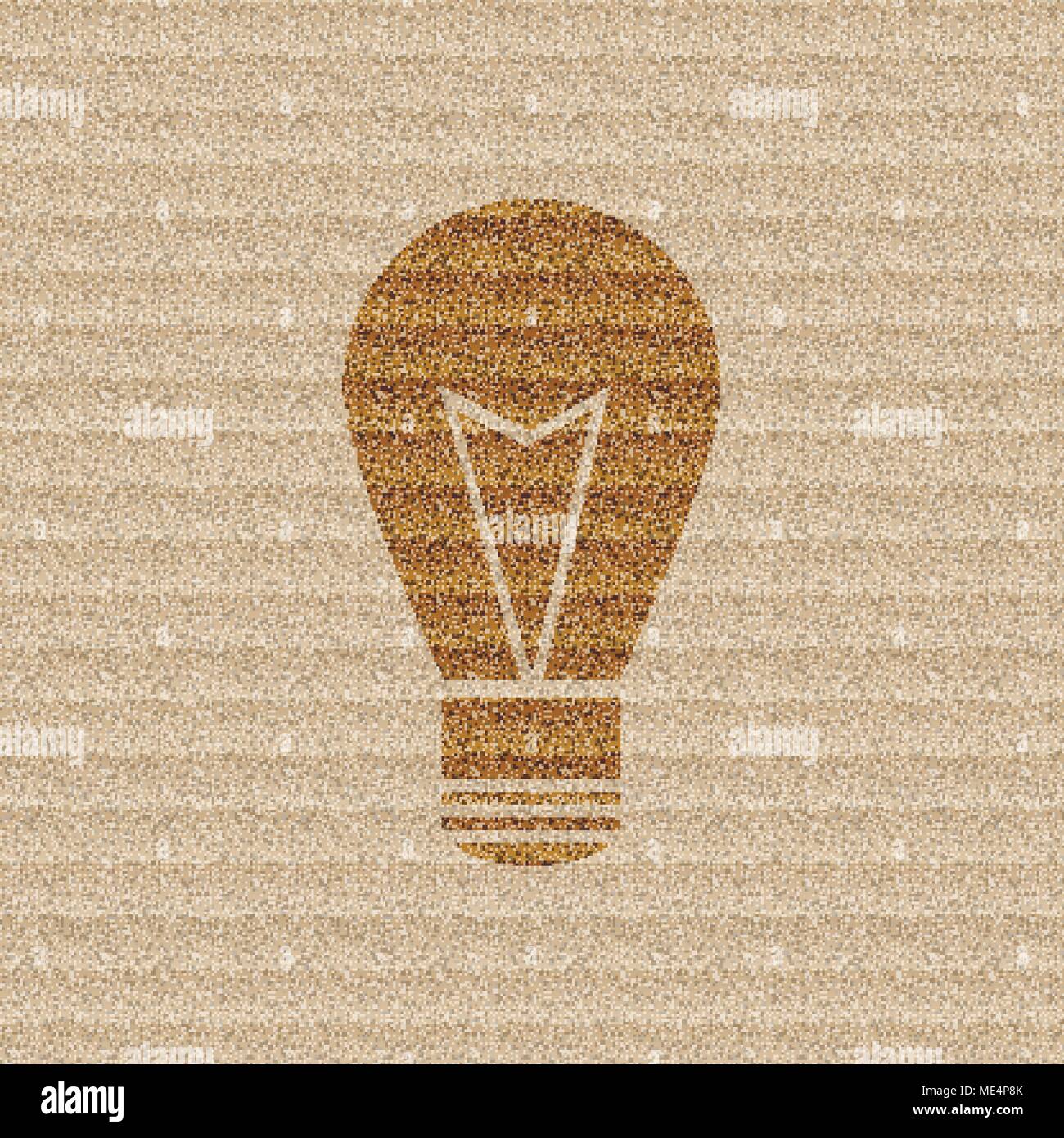 Light lamp icon symbol on cardboard background. Vector illustration ...