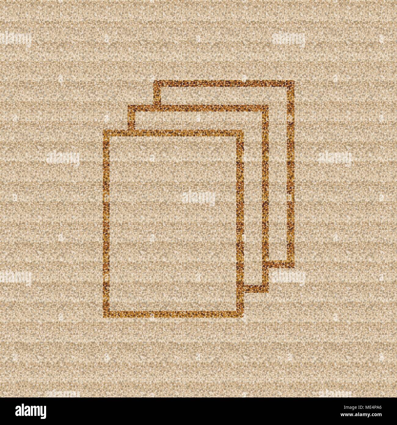 Copy file icon symbol on cardboard background. Vector illustration ...