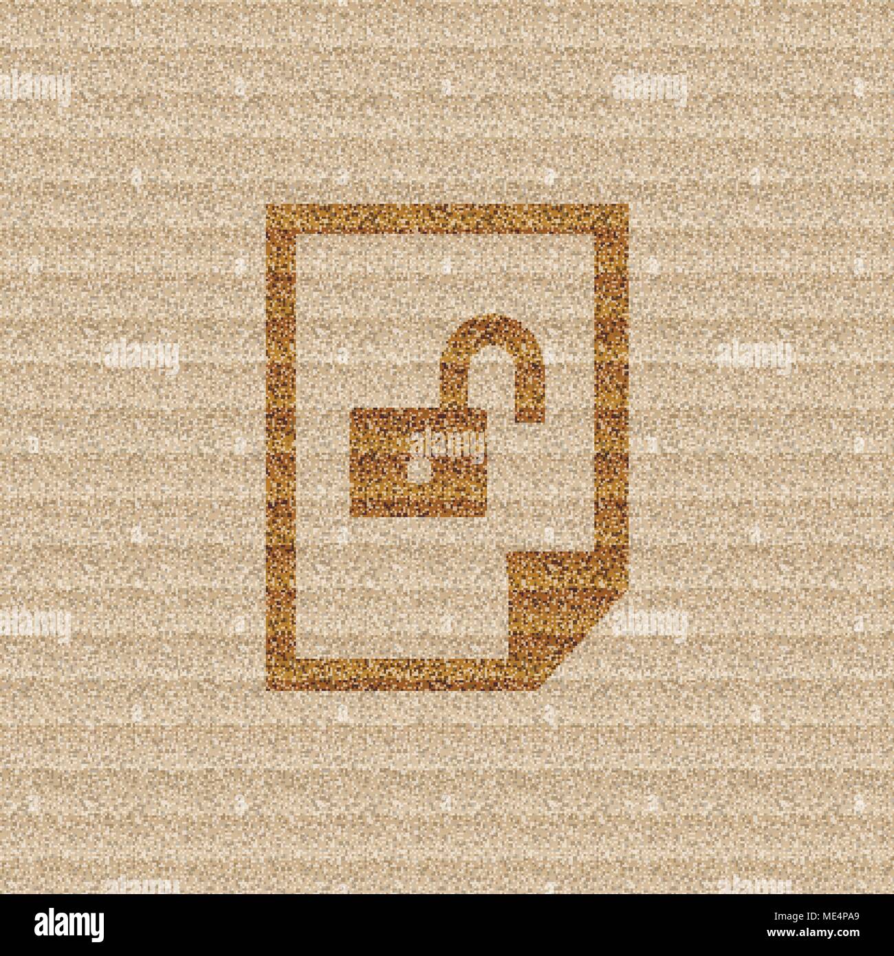 File unlocked icon symbol on cardboard background. Vector illustration ...