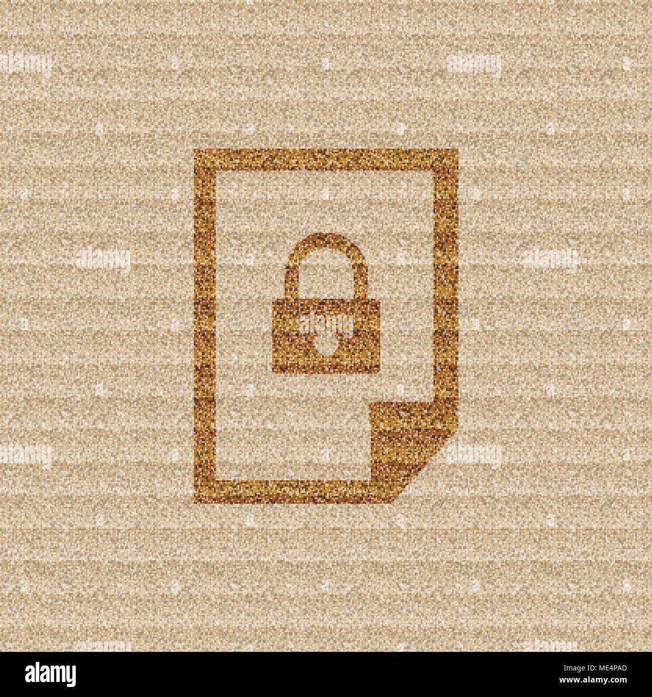file locked icon symbol on cardboard background. Vector illustration ...