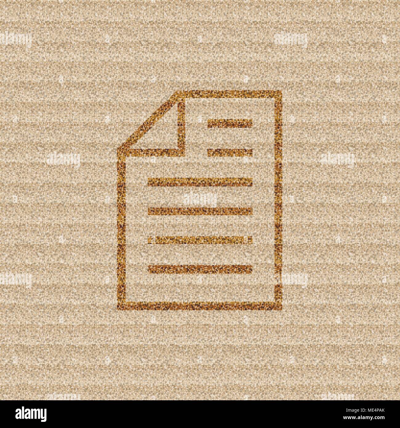 Text file icon symbol on cardboard background. Vector illustration ...
