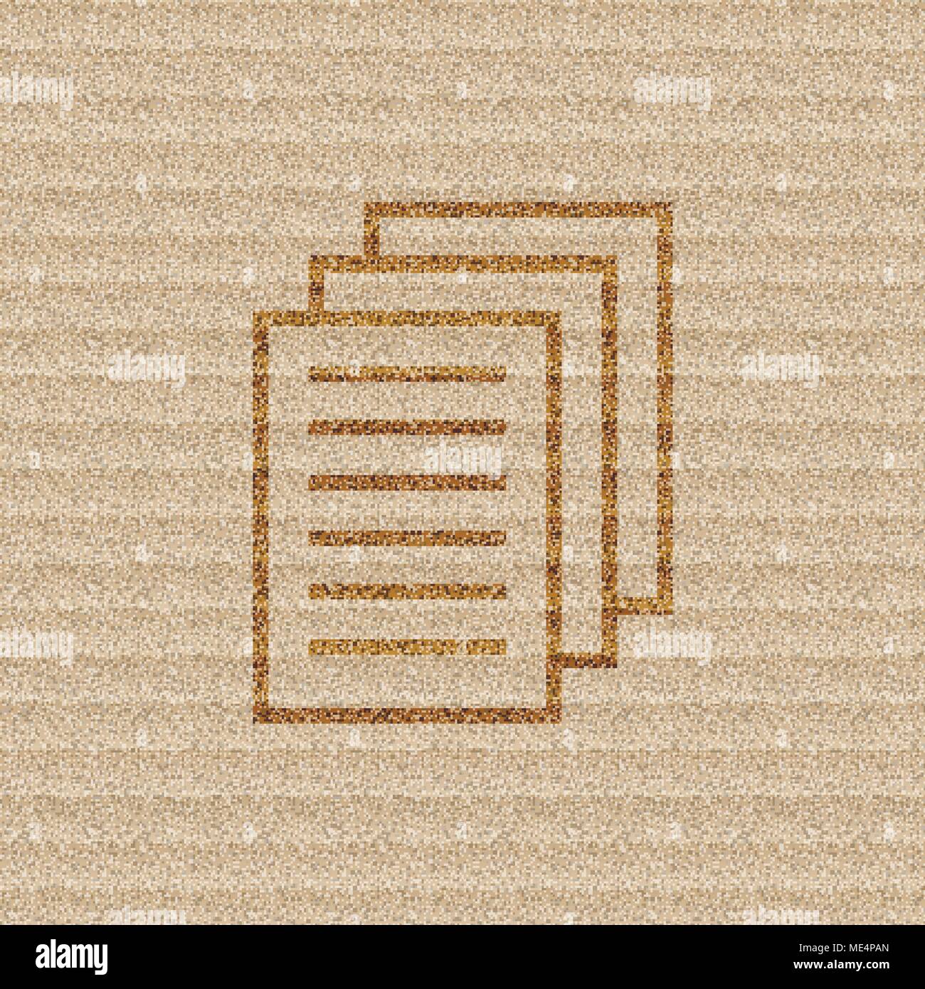 Copy file icon symbol on cardboard background. Vector illustration ...