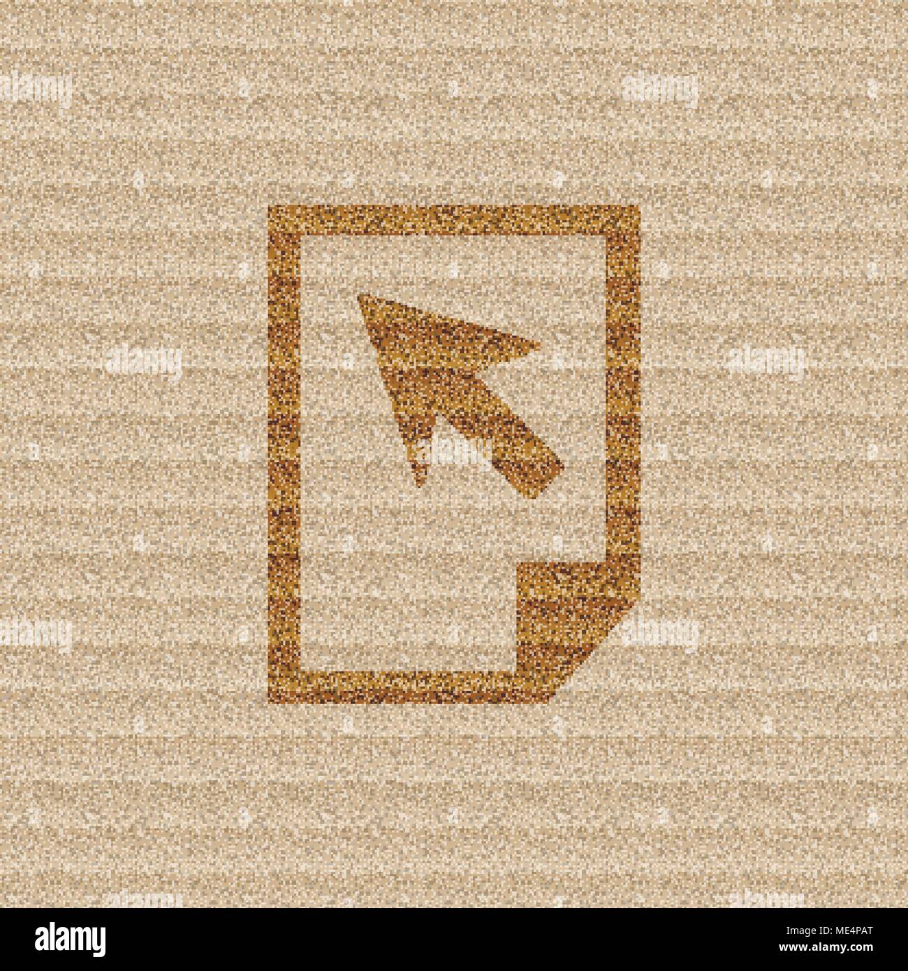 File document icon symbol on cardboard background. Vector illustration ...