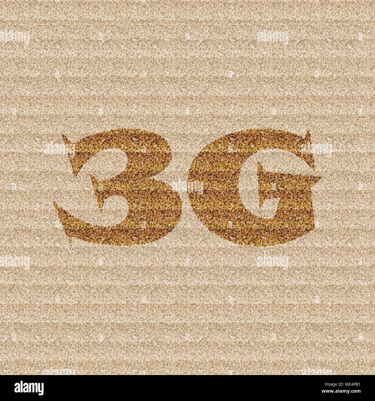 3G icon symbol on cardboard background. Vector illustration Stock ...