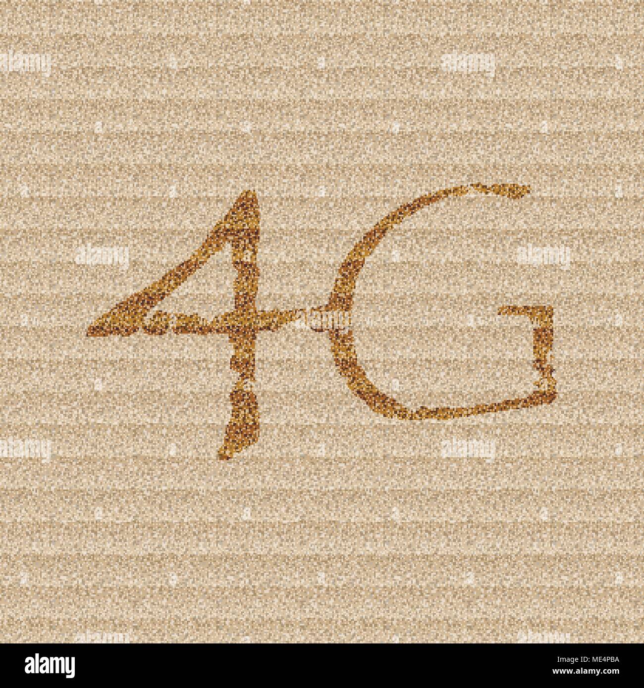 4G icon symbol on cardboard background. Vector illustration Stock ...