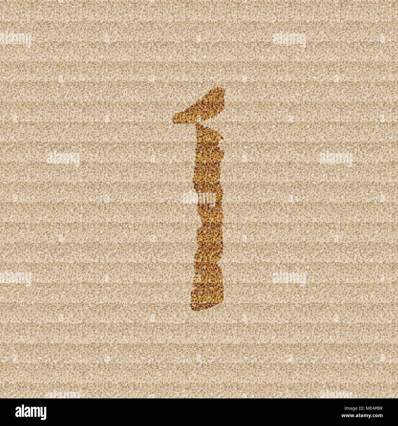 number one icon symbol on cardboard background. Vector illustration ...