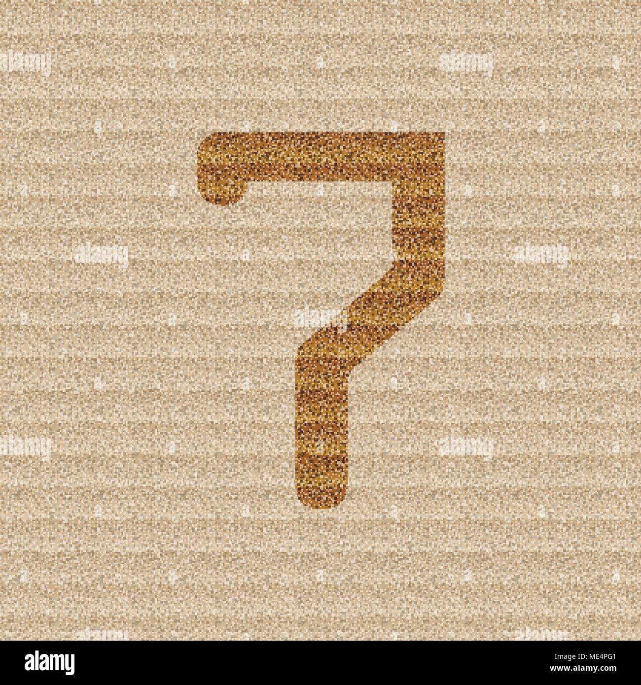 number seven icon symbol on cardboard background. Vector illustration ...