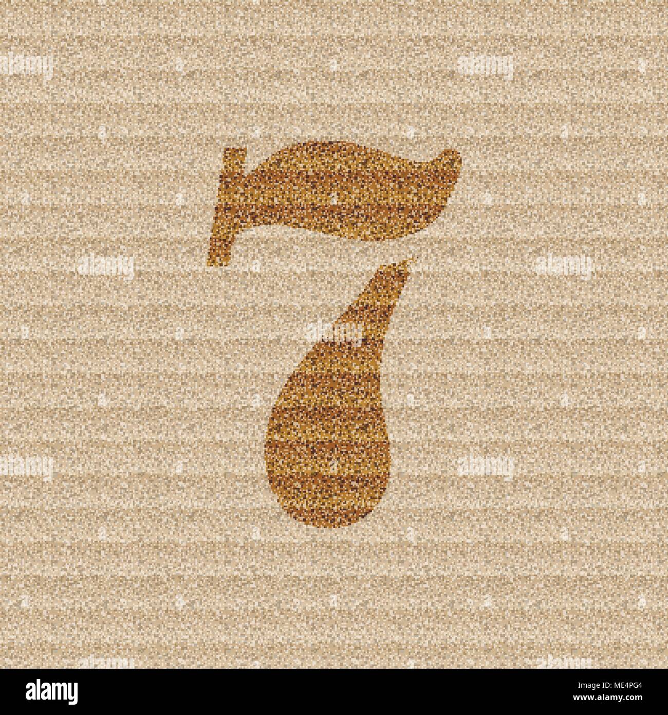 number seven icon symbol on cardboard background. Vector illustration ...