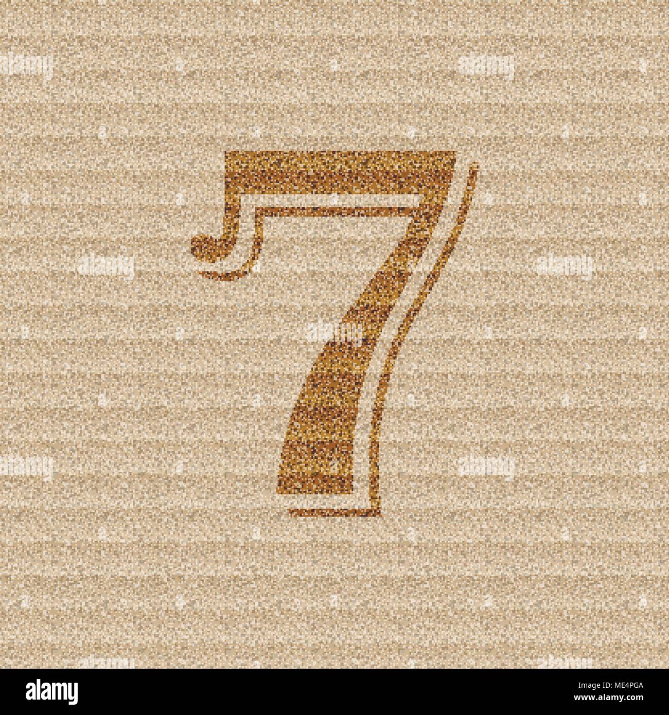 number seven icon symbol on cardboard background. Vector illustration ...