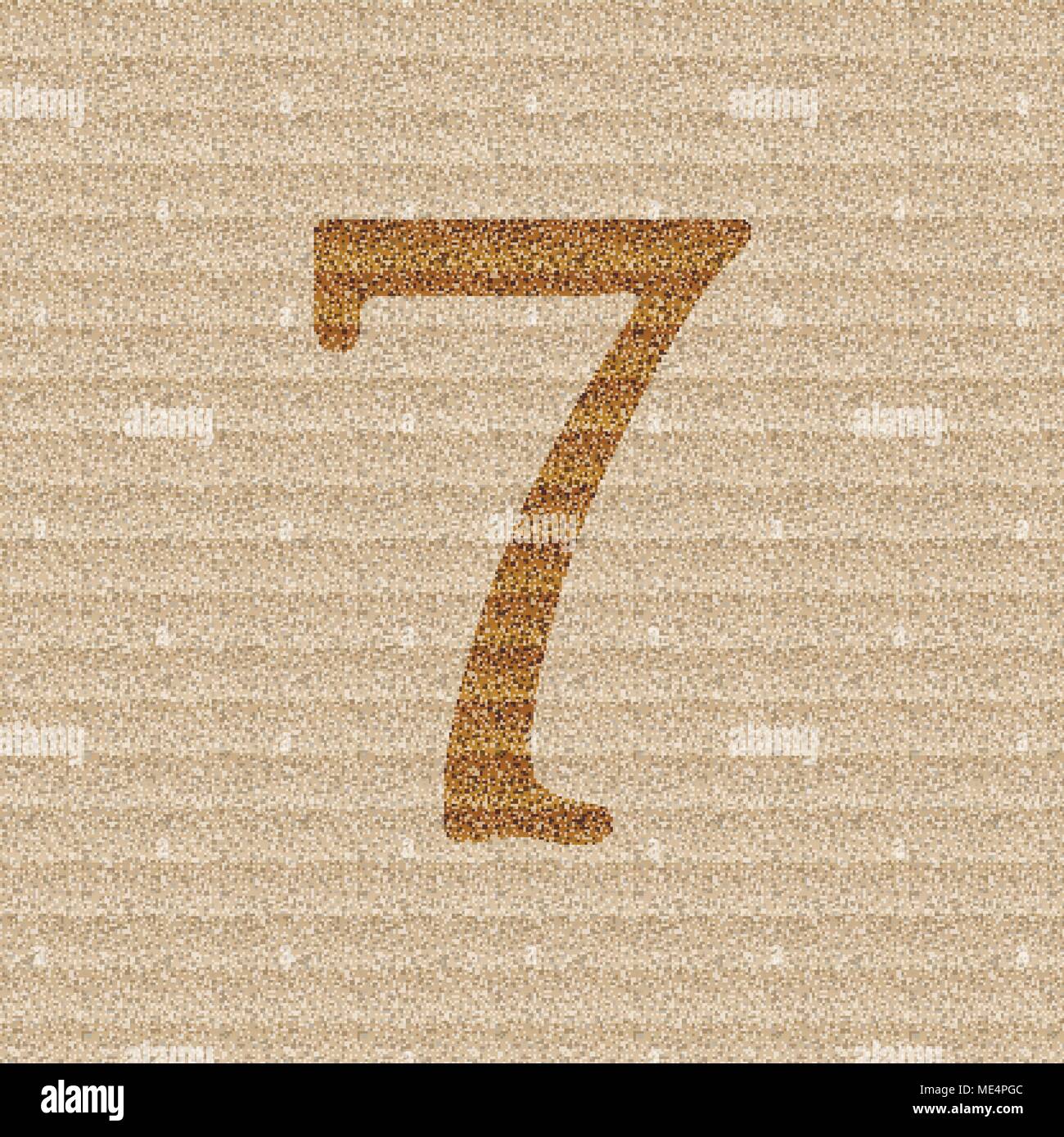 number seven icon symbol on cardboard background. Vector illustration ...