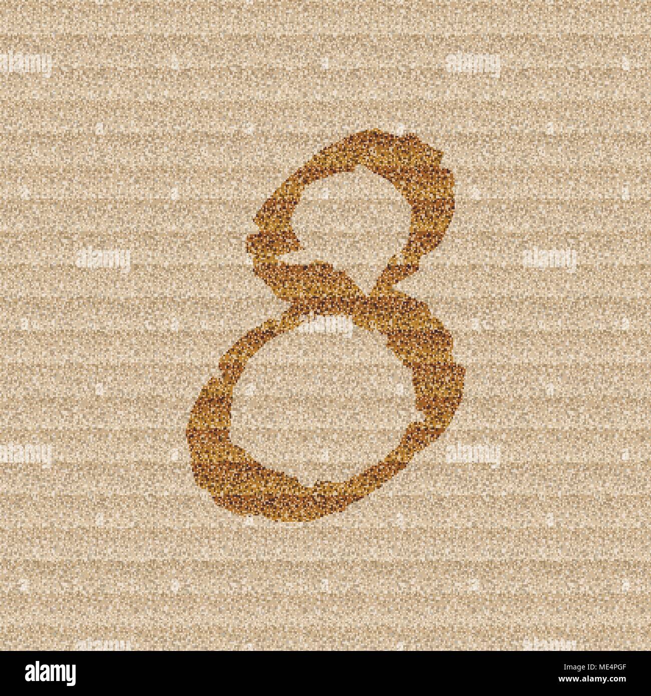 number Eight icon symbol on cardboard background. Vector illustration ...