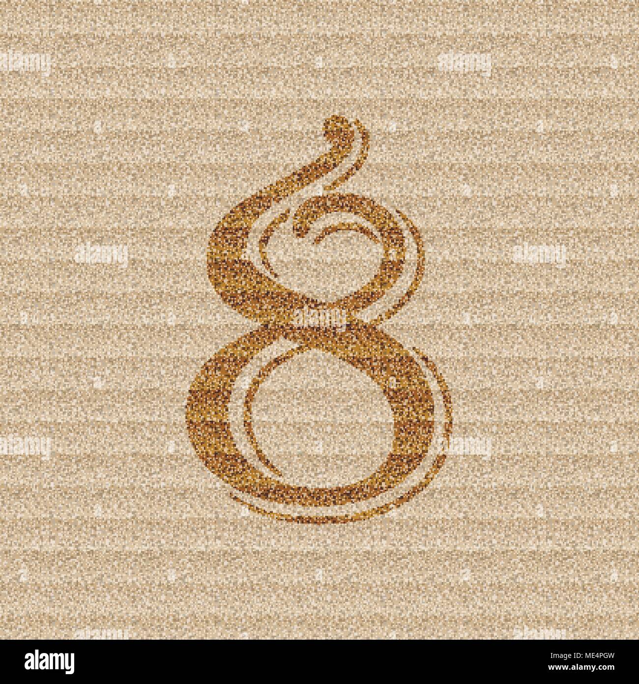 number Eight icon symbol on cardboard background. Vector illustration ...