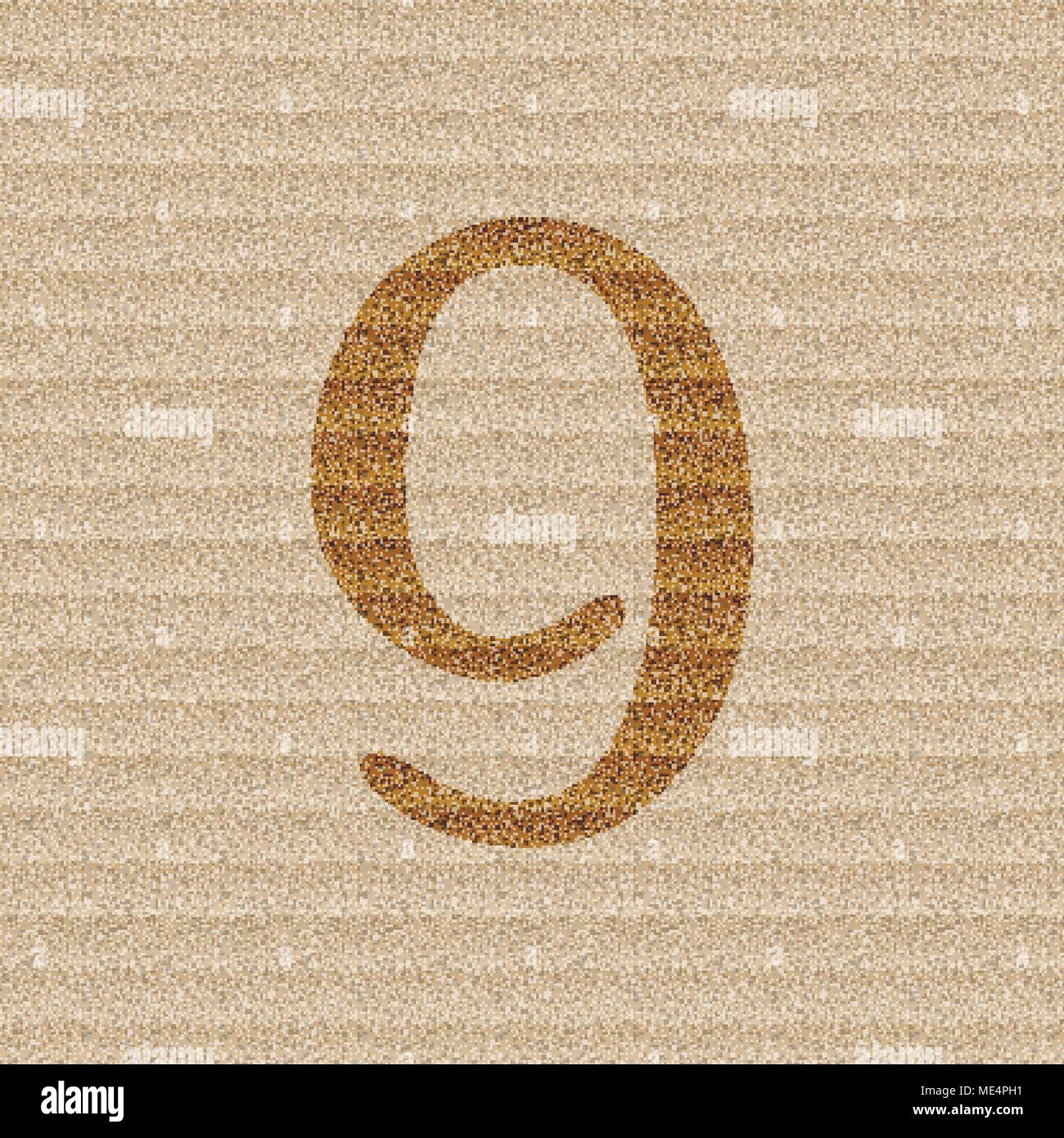 number Nine icon symbol on cardboard background. Vector illustration Stock Vector Image & Art ...