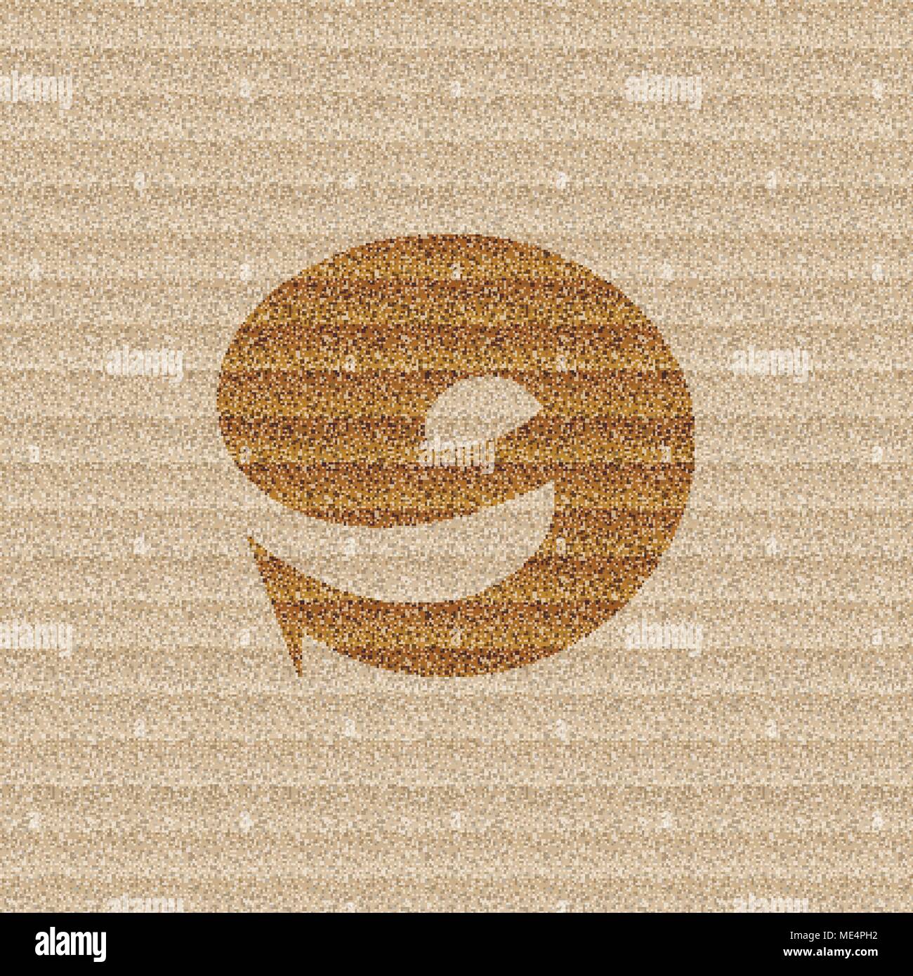 number Nine icon symbol on cardboard background. Vector illustration ...