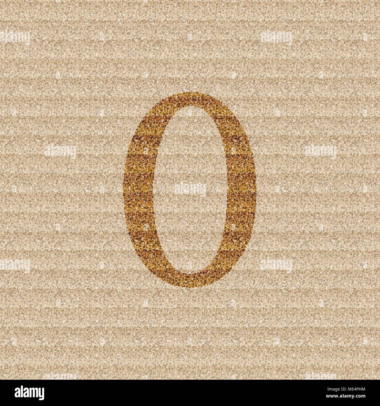 number zero icon symbol on cardboard background. Vector illustration ...