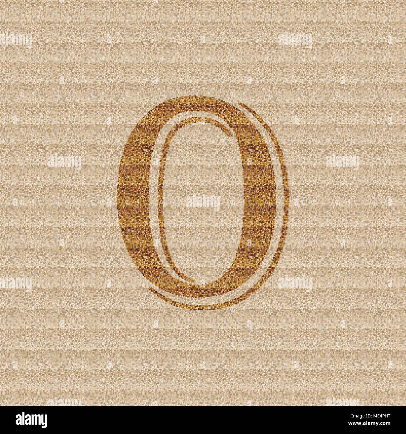 number zero icon symbol on cardboard background. Vector illustration ...