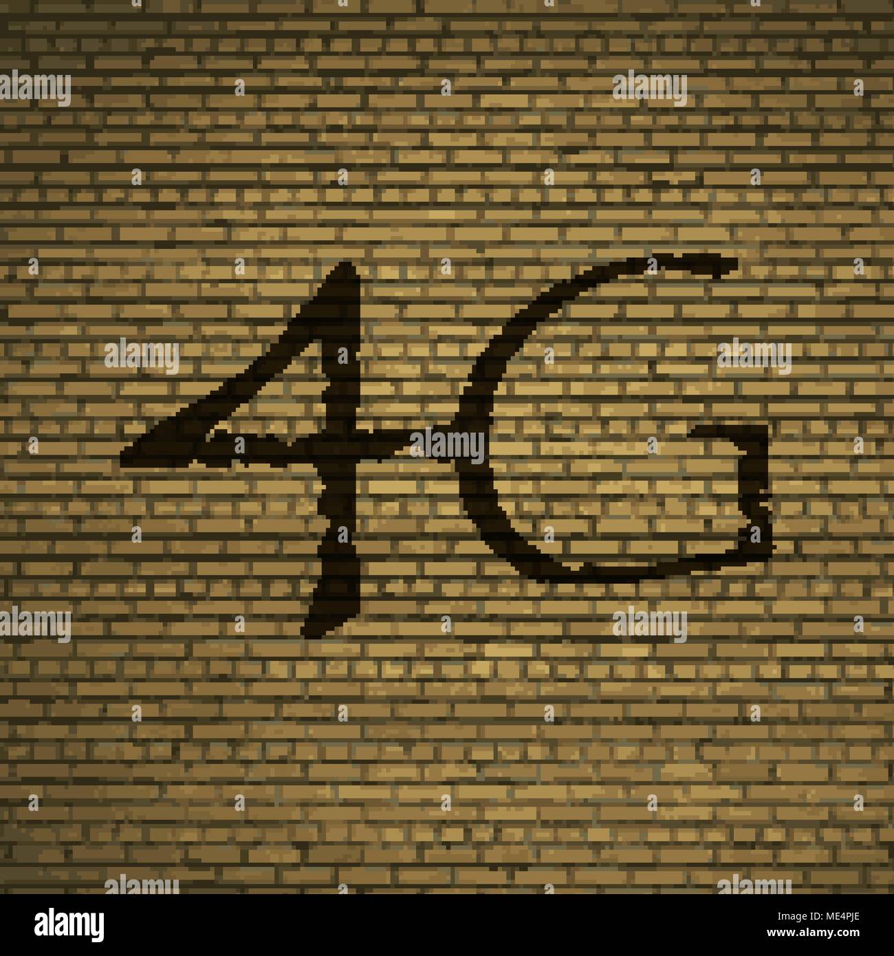 4G icon symbol on a brick wall. vector Stock Vector Image & Art - Alamy