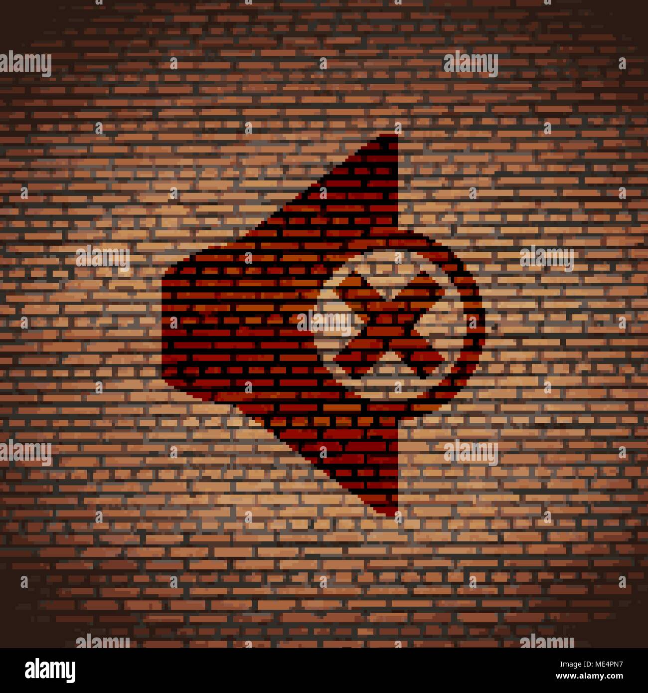 Mute speaker icon symbol on a brick wall. vector Stock Vector Image ...