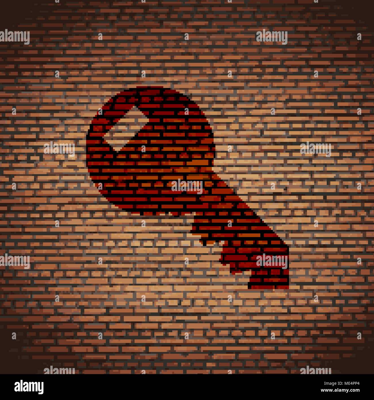 Key icon symbol on a brick wall. vector Stock Vector Image & Art - Alamy