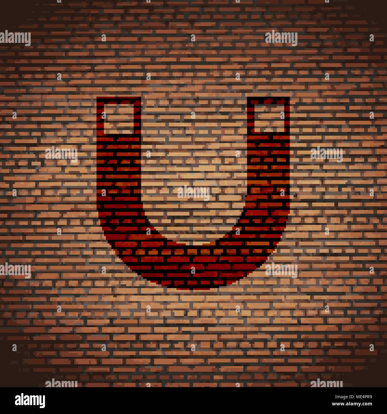 magnet icon symbol on a brick wall. vector Stock Vector Image & Art - Alamy