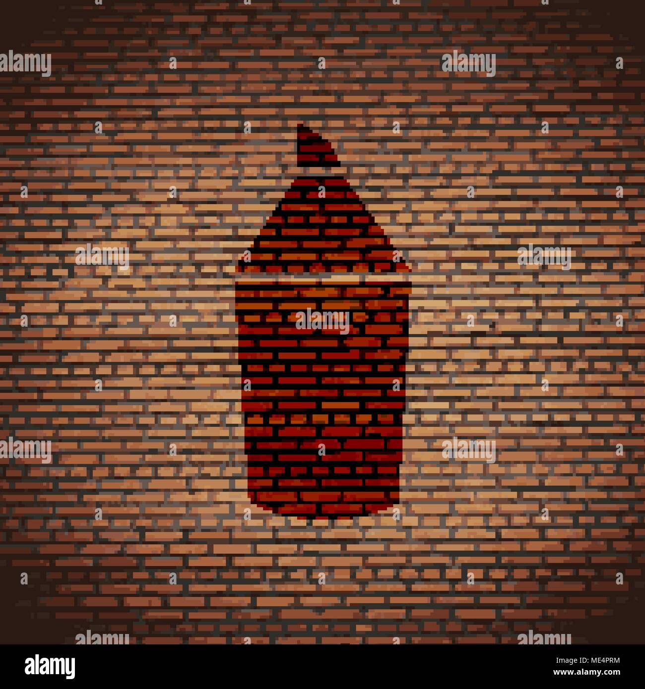 Pencil icon symbol on a brick wall. vector Stock Vector Image & Art - Alamy