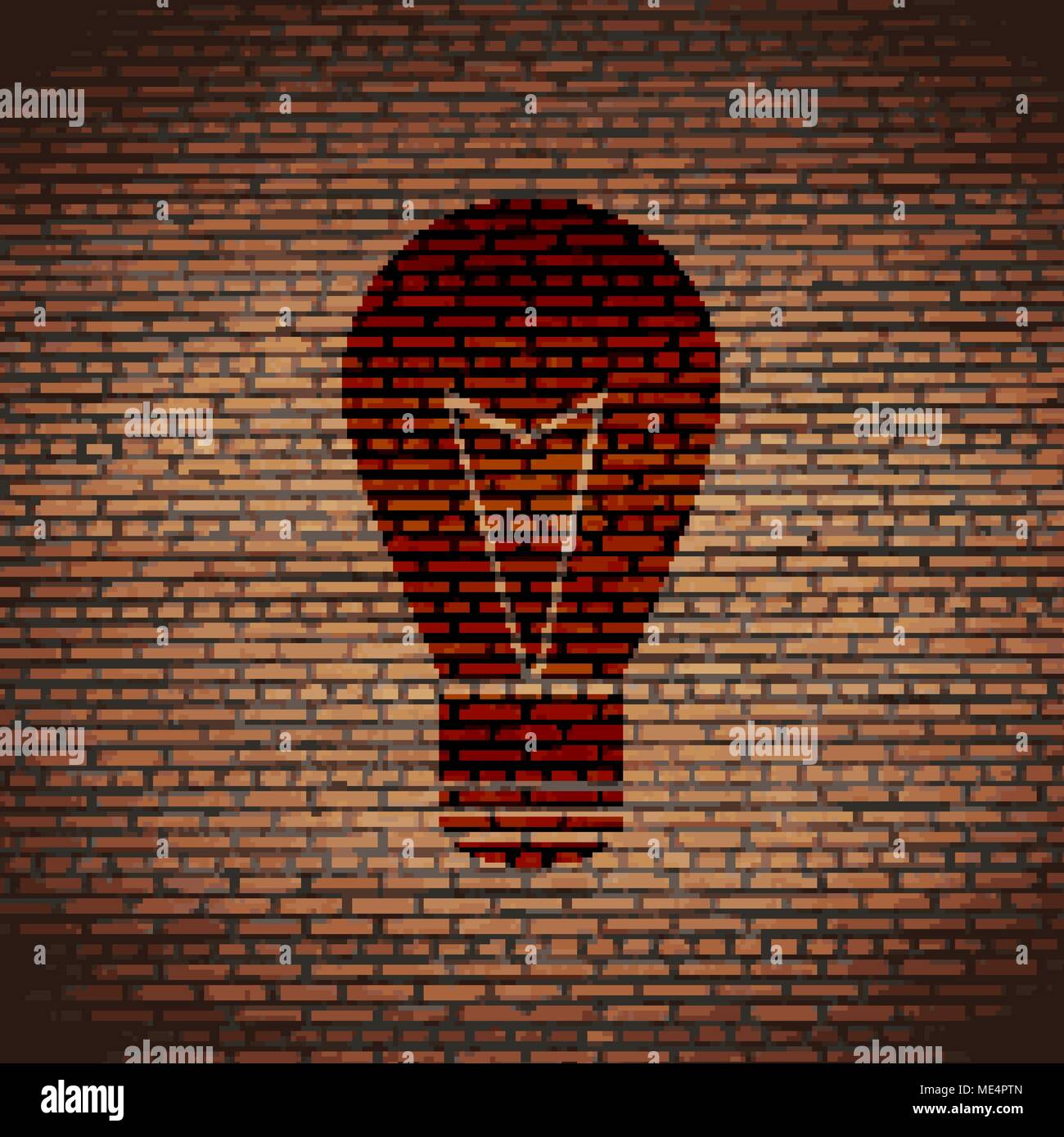 Light lamp icon symbol on a brick wall. vector Stock Vector Image & Art ...