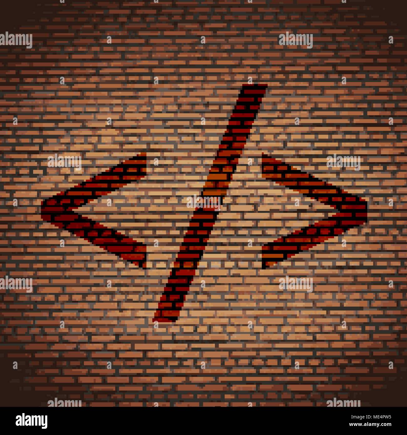 Programming code icon symbol on a brick wall. vector Stock Vector Image ...