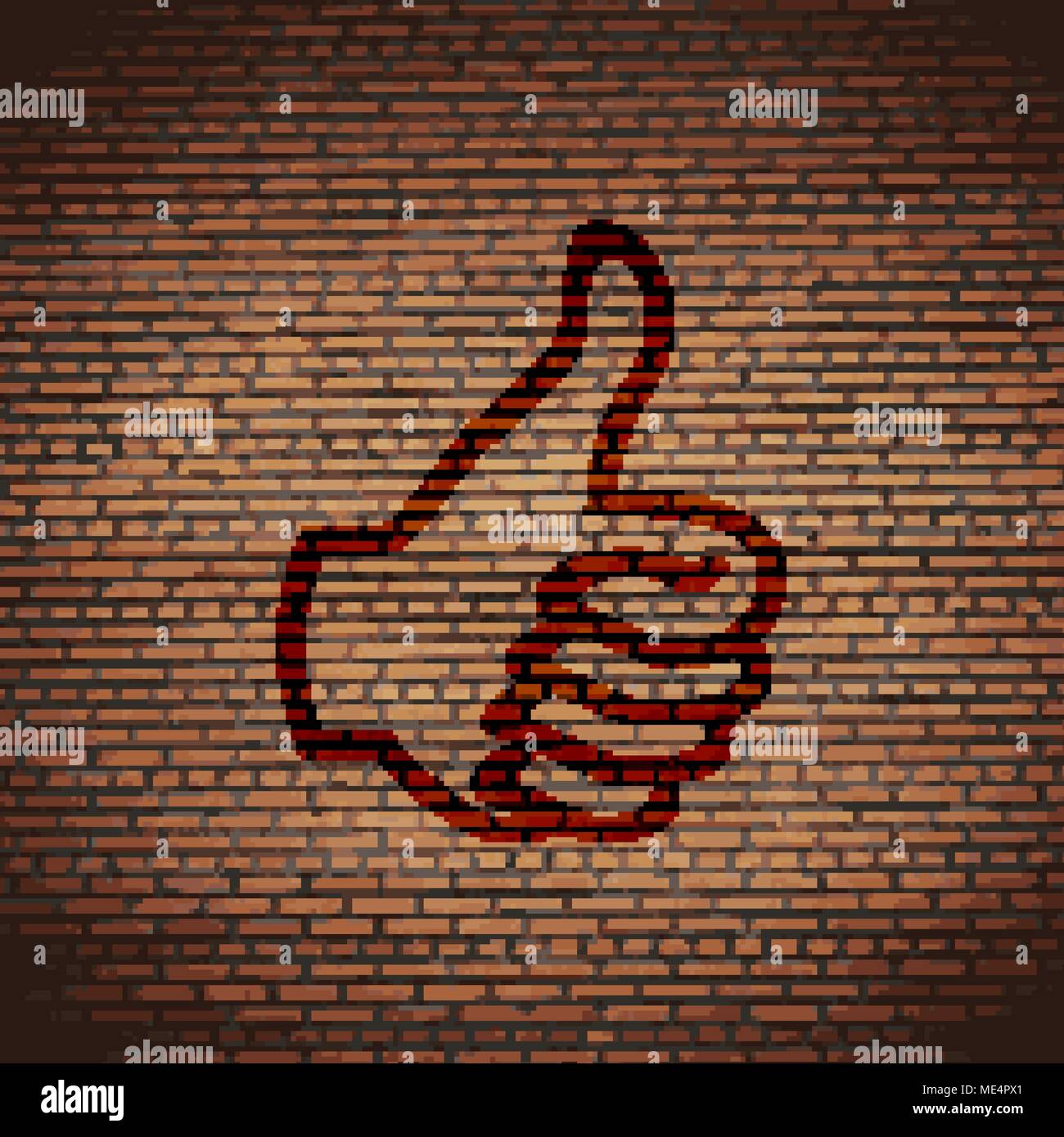 Thumb up icon symbol on a brick wall. vector Stock Vector Image & Art ...