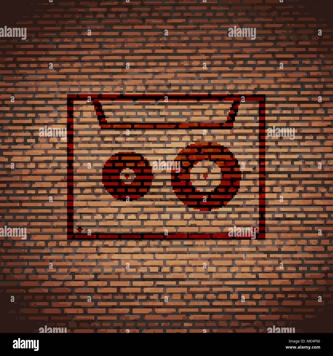 cassette icon symbol on a brick wall. vector Stock Vector Image & Art ...