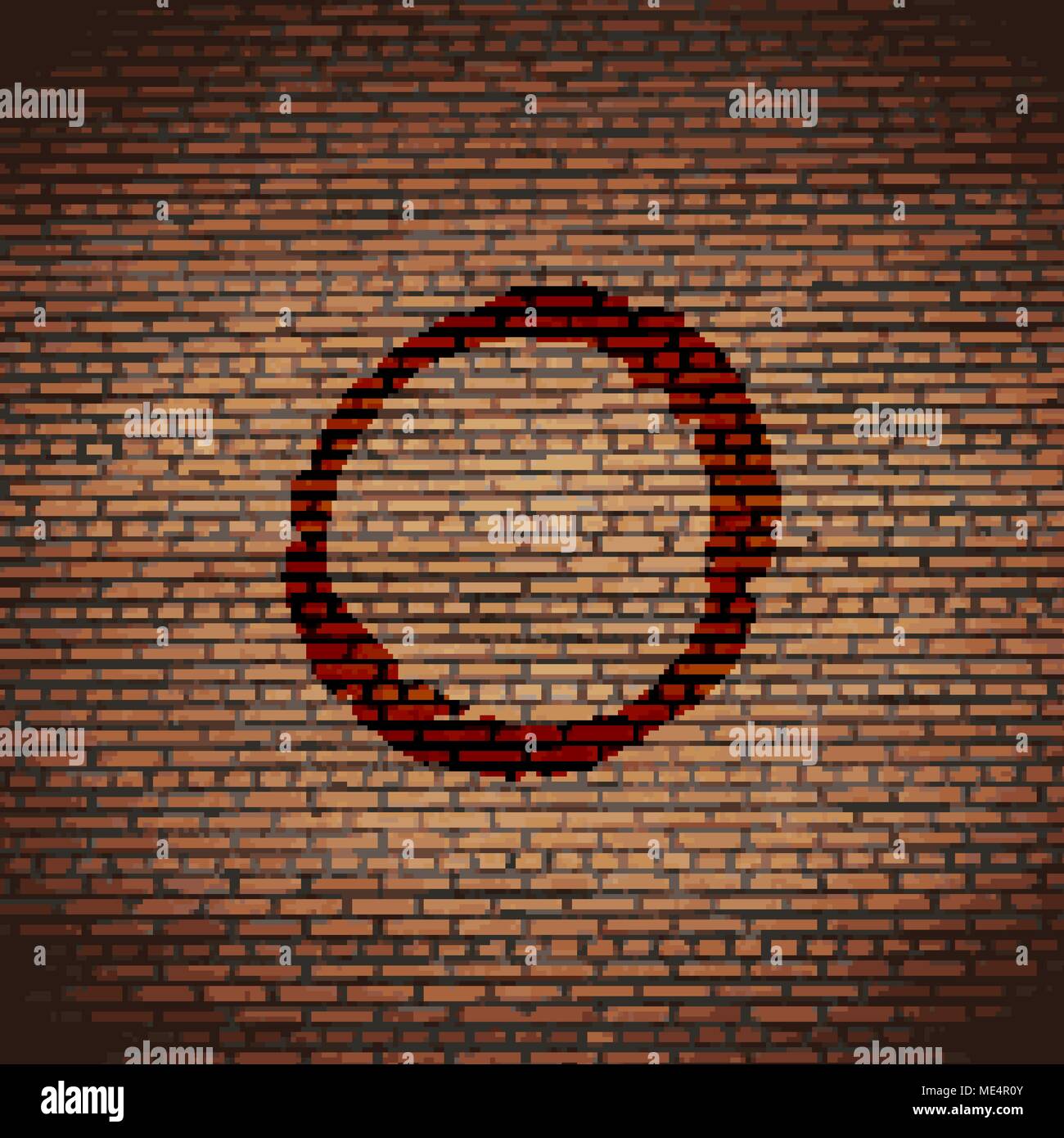 number zero icon symbol on a brick wall. vector Stock Vector Image ...