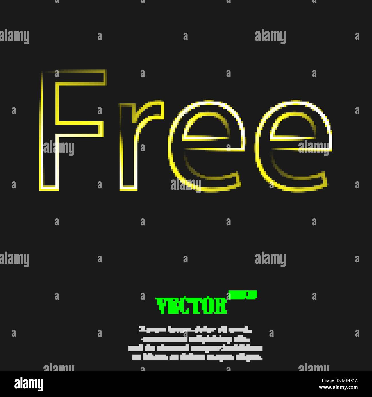 Free icon symbol with effect of yellow neon. Vector illustration Stock ...