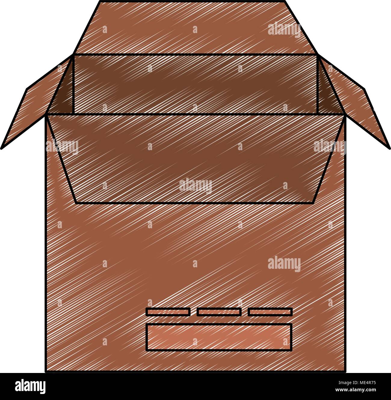 Open Cardboard Box Scribble Stock Vector Image And Art Alamy